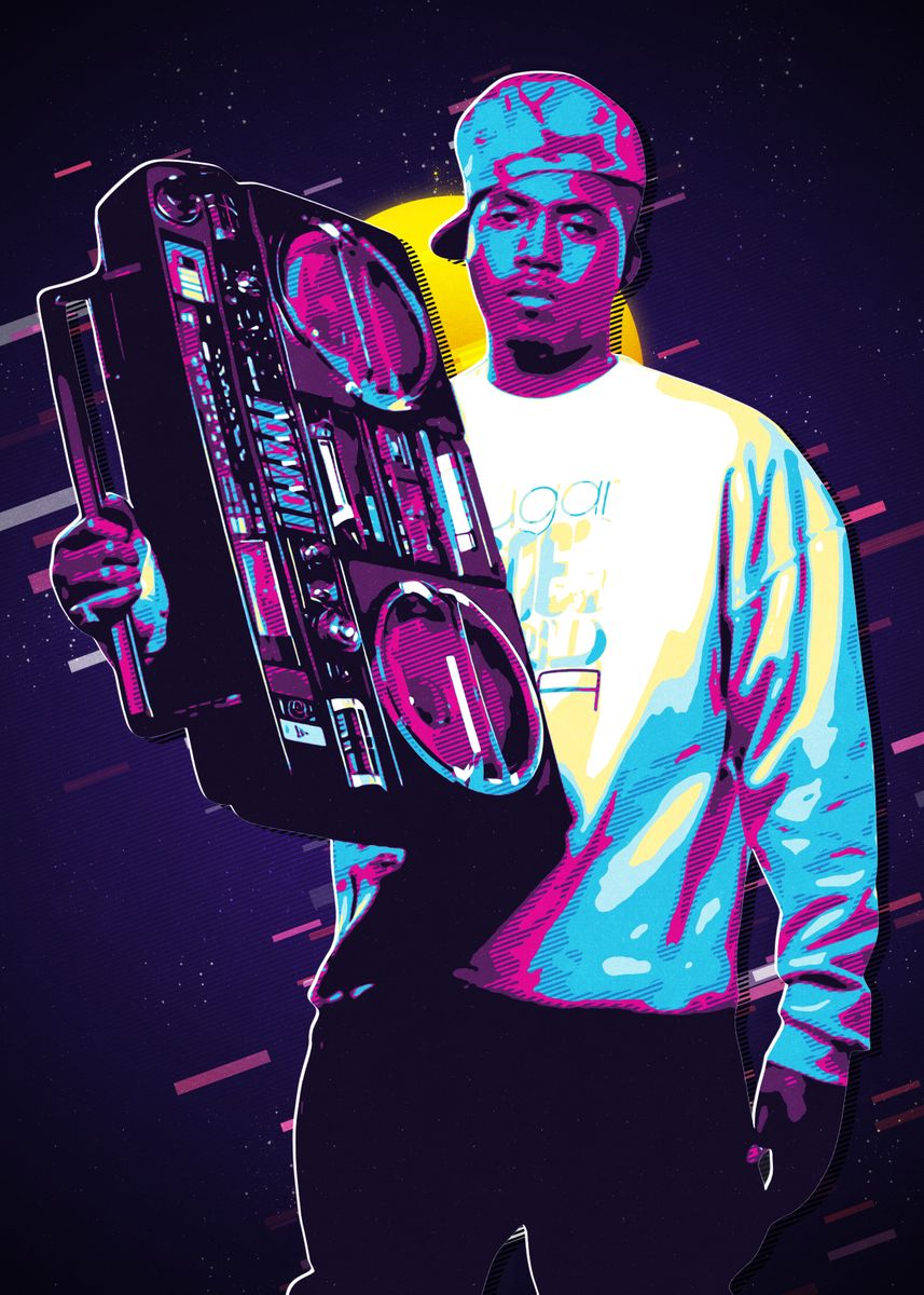 'Nas - Nasir 80s Retro' Poster, picture, metal print, paint by Papa ...