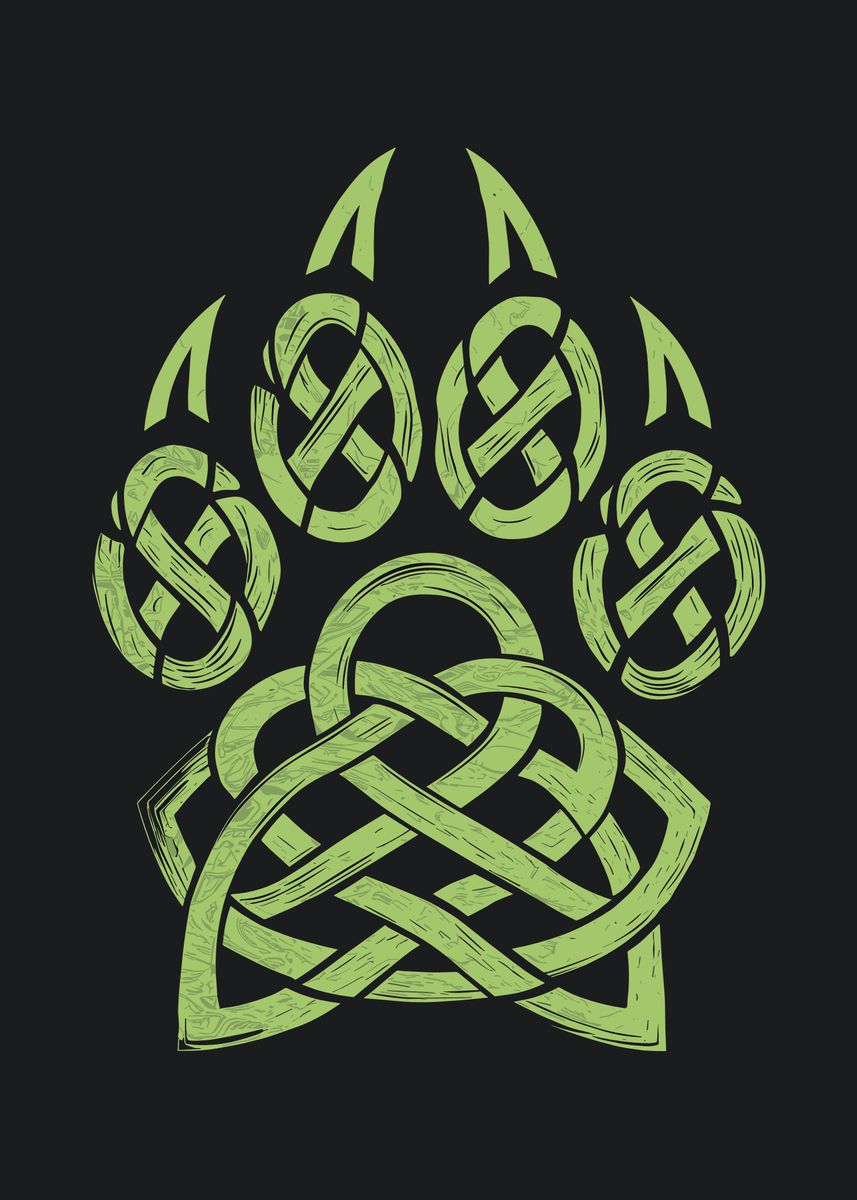 'Celtic Knotwork Wolf Paw' Poster, picture, metal print, paint by ...