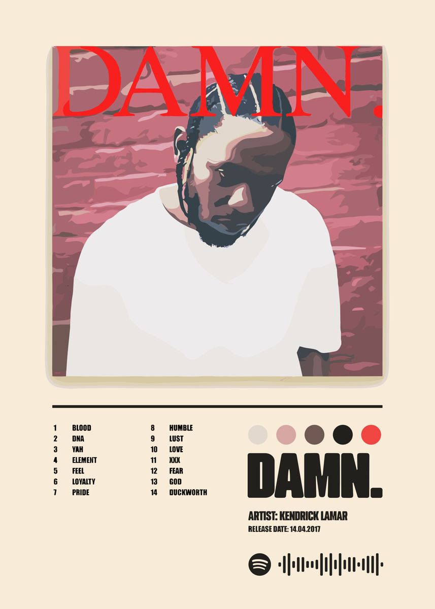 'Kendrick Lamar DAMN' Poster, picture, metal print, paint by Snoor ...