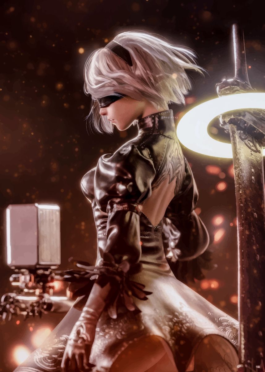 '2b nier automata poster' Poster, picture, metal print, paint by ...