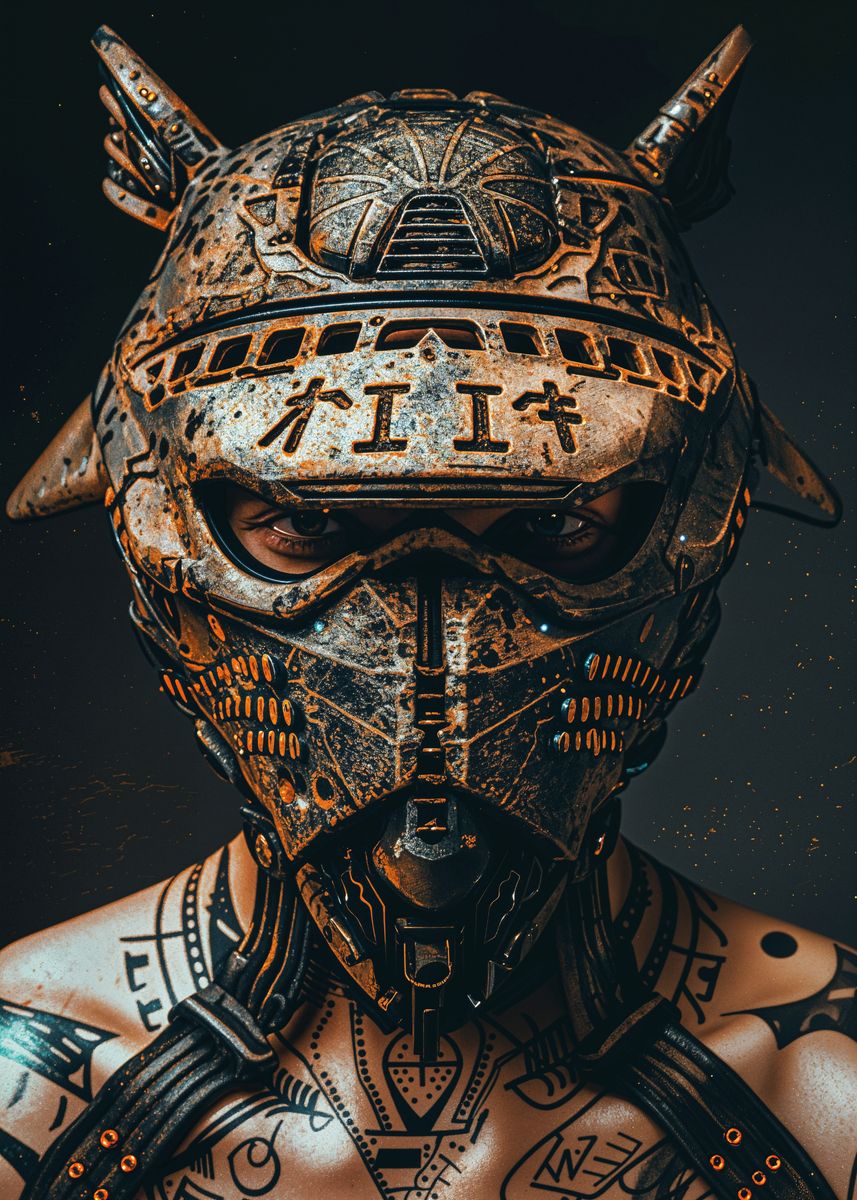 'Cyberpunk Helmet' Poster, picture, metal print, paint by SuperNova ...