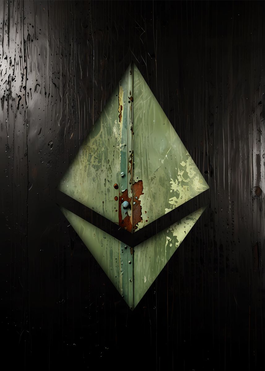 'Ethereum Logo on Rustic Metal' Poster, picture, metal print, paint by ...