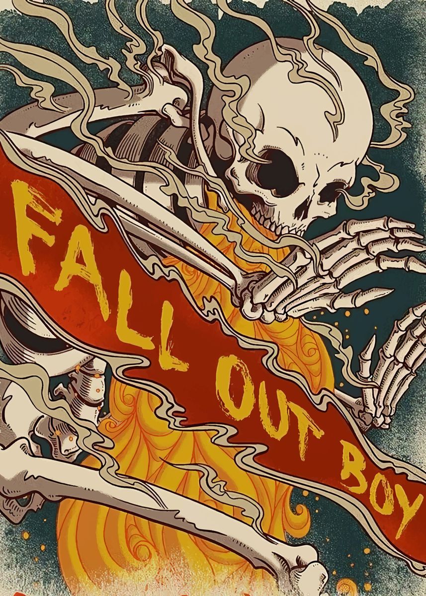 'Fall Out Boy Skeleton Art' Poster, picture, metal print, paint by cah ...