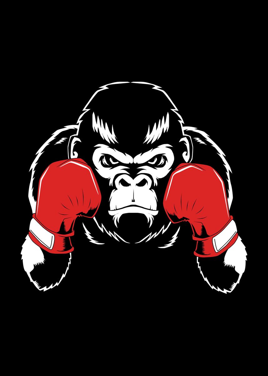 'Boxing Gorilla Martial Art' Poster, picture, metal print, paint by ...