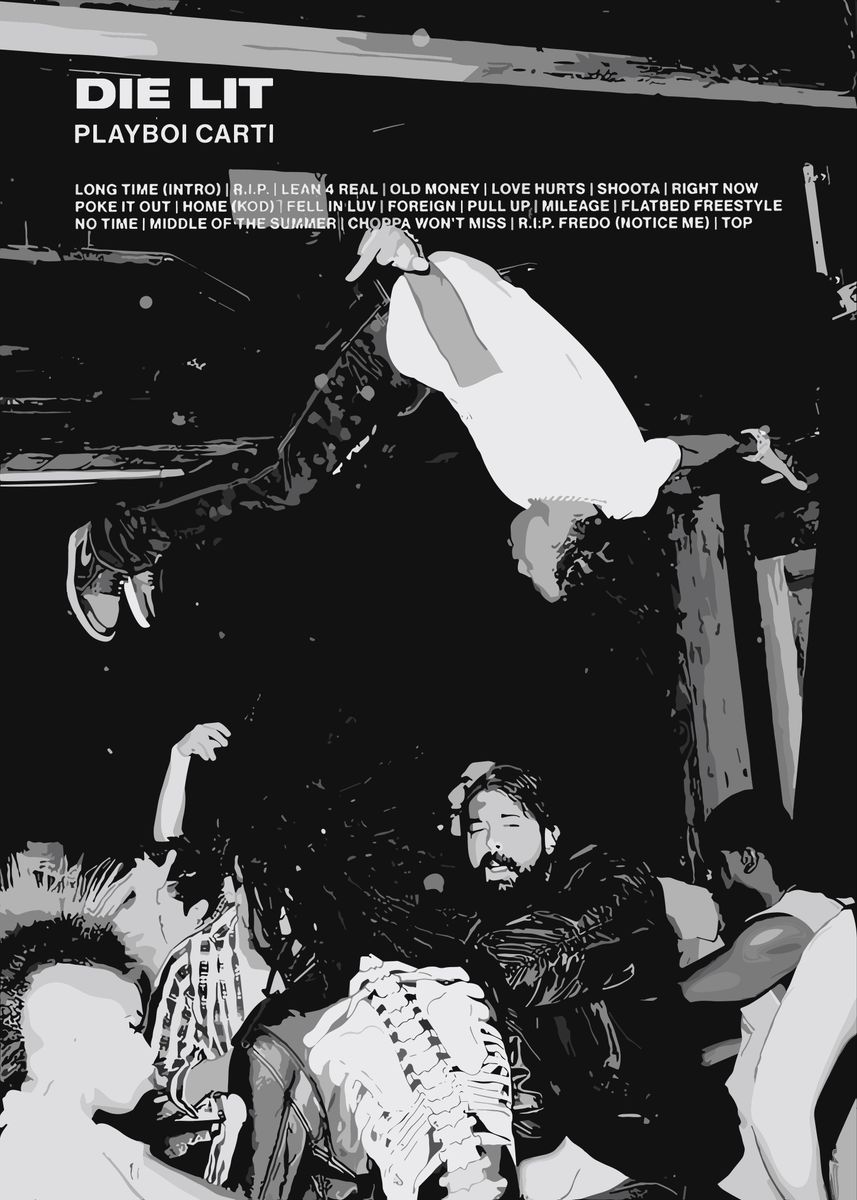 'Playboi Carti Die Lit ' Poster, picture, metal print, paint by ...