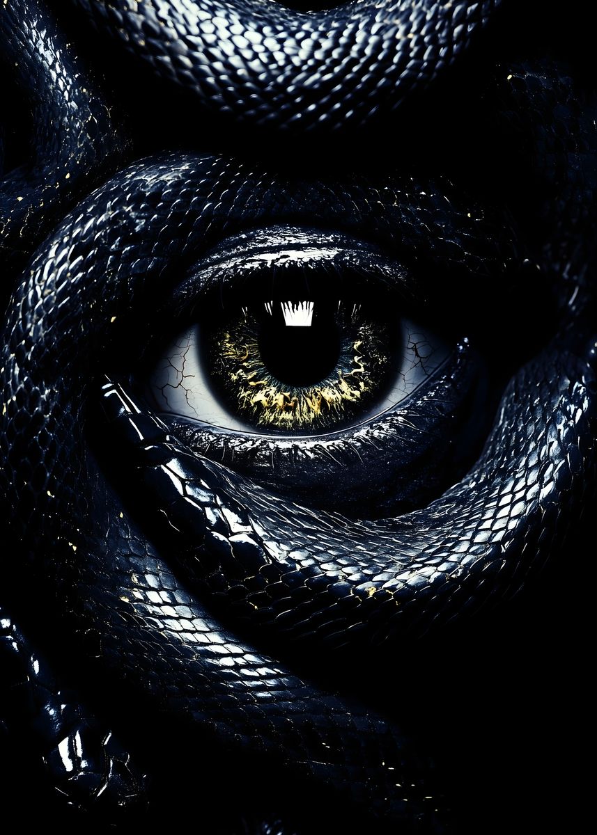 'Serpent Eye' Poster, picture, metal print, paint by Elipscease | Displate