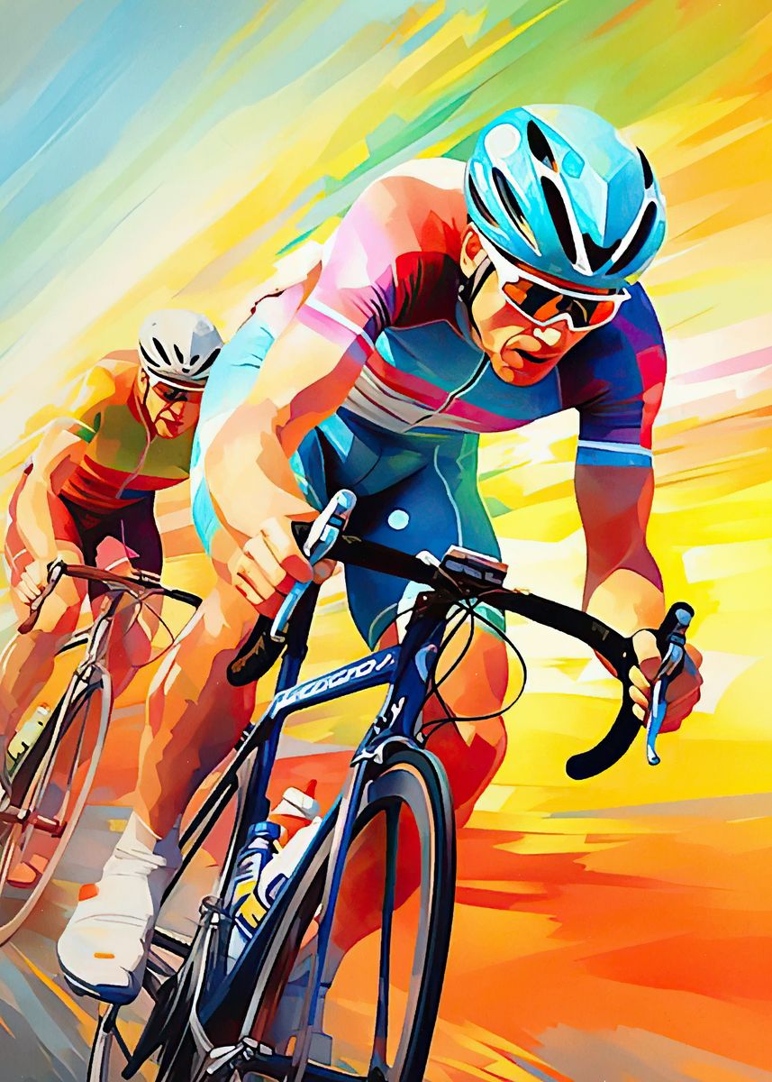 'Cycling Race Illustration' Poster, picture, metal print, paint by ...