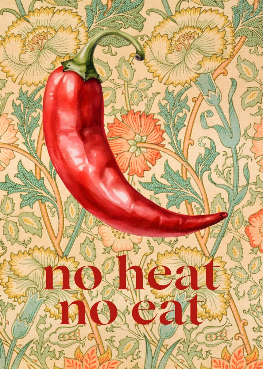 'Red Chili Pepper Poster' Poster, picture, metal print, paint by ...