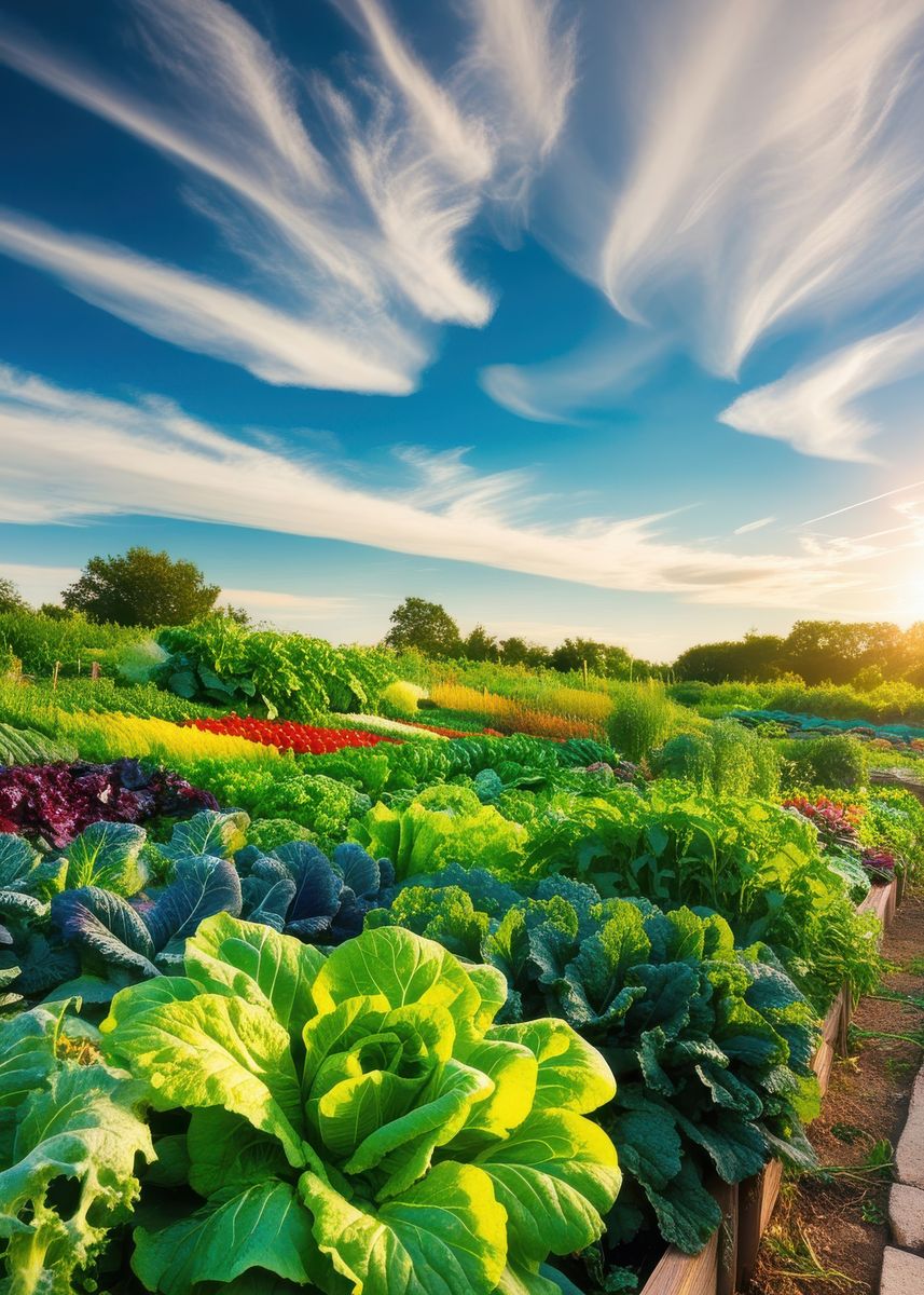 'Vibrant Vegetable Garden' Poster, picture, metal print, paint by ...