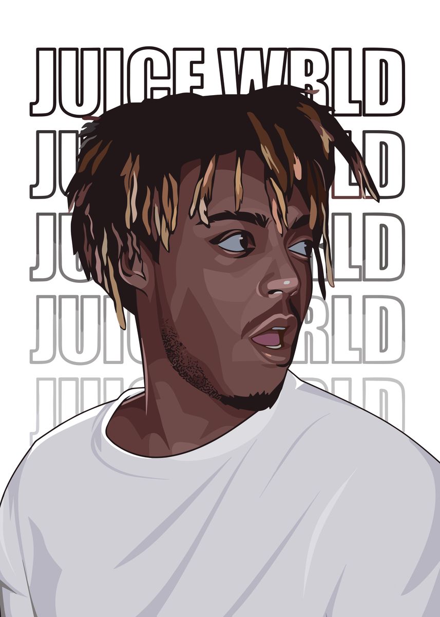 'Juice Wrld Portrait' Poster, picture, metal print, paint by dgf45236 ...
