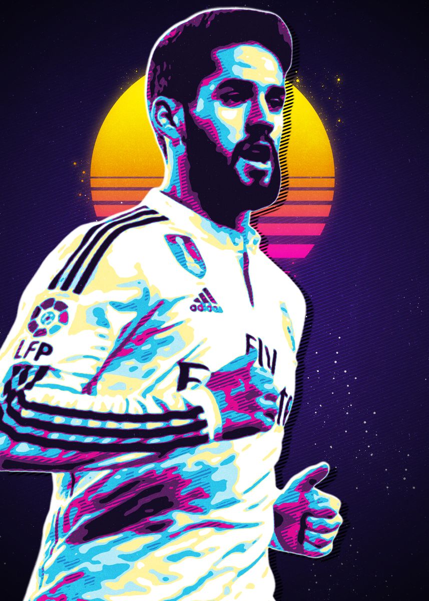 'Isco Real Madrid Retro Art' Poster, picture, metal print, paint by ...