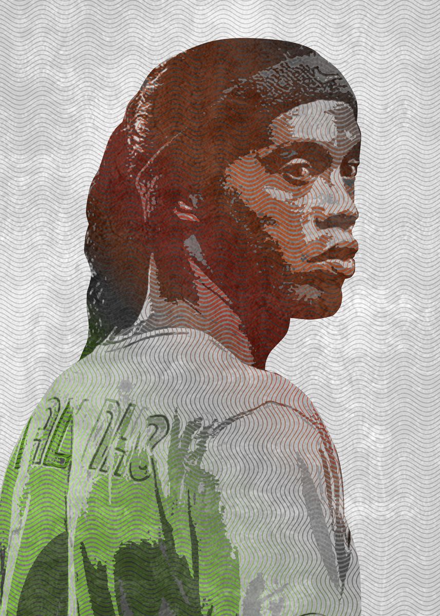 'Football Player Portrait' Poster, picture, metal print, paint by ...
