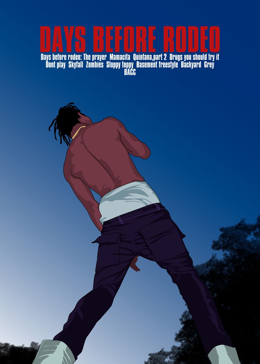 'Travis Scott Days Before Rodeo' Poster, picture, metal print, paint by ...