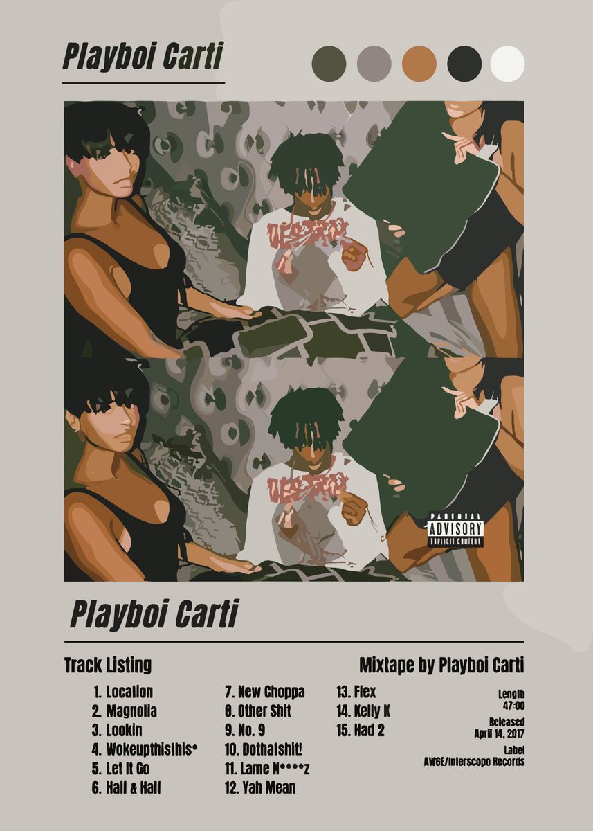 'Playboi Carti Mixtape Cover' Poster, picture, metal print, paint by ...