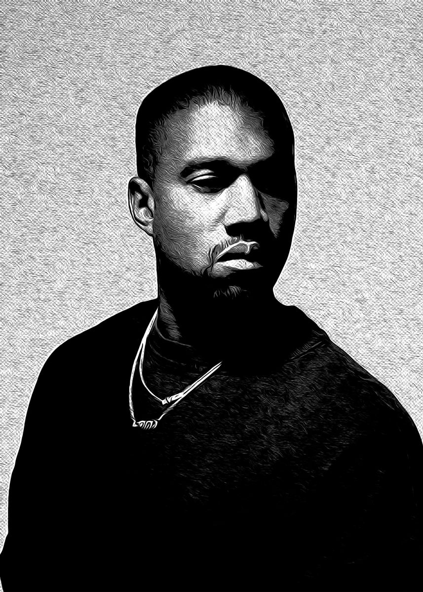'Kanye West Portrait' Poster, picture, metal print, paint by Mightyz ...