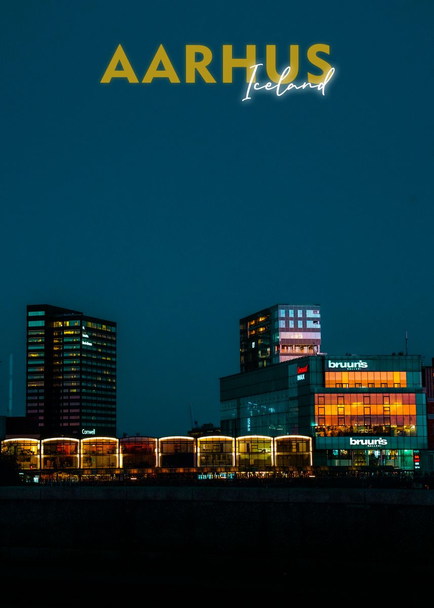 'Aarhus Iceland' Poster, picture, metal print, paint by elsha | Displate