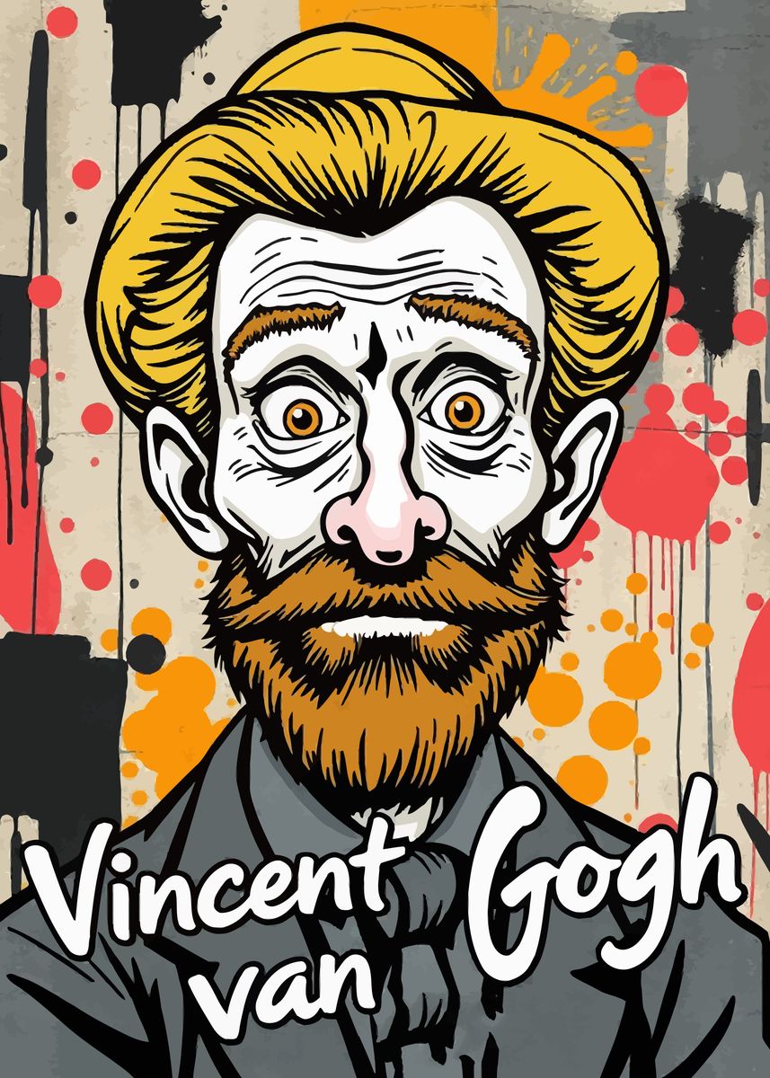 'Vincent van Gogh Cartoon' Poster, picture, metal print, paint by ...