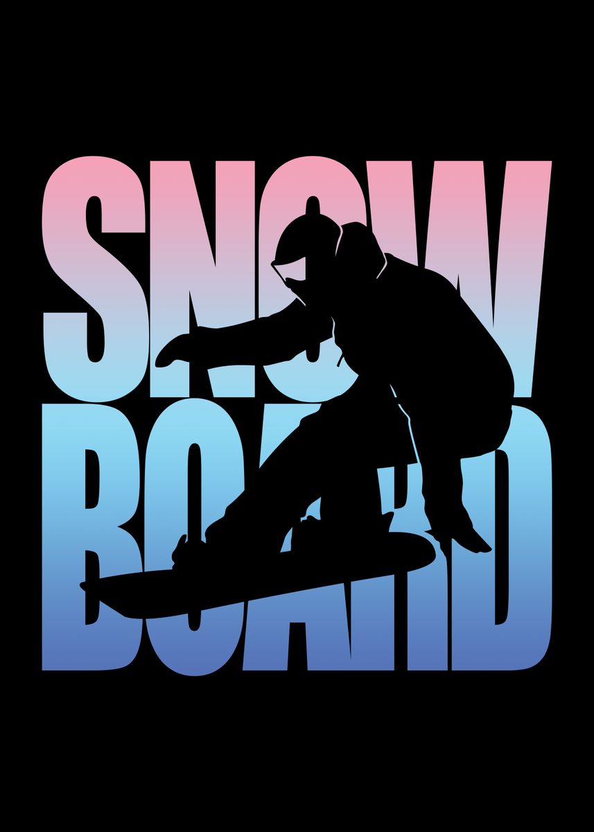 'Snowboarding Cool Snowboarder' Poster, picture, metal print, paint by ...