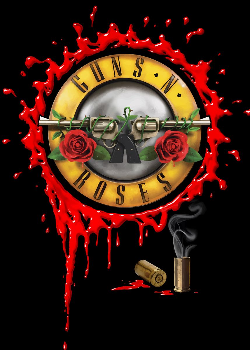 'Guns N' Roses Blood Splatter Logo' Poster, picture, metal print, paint ...