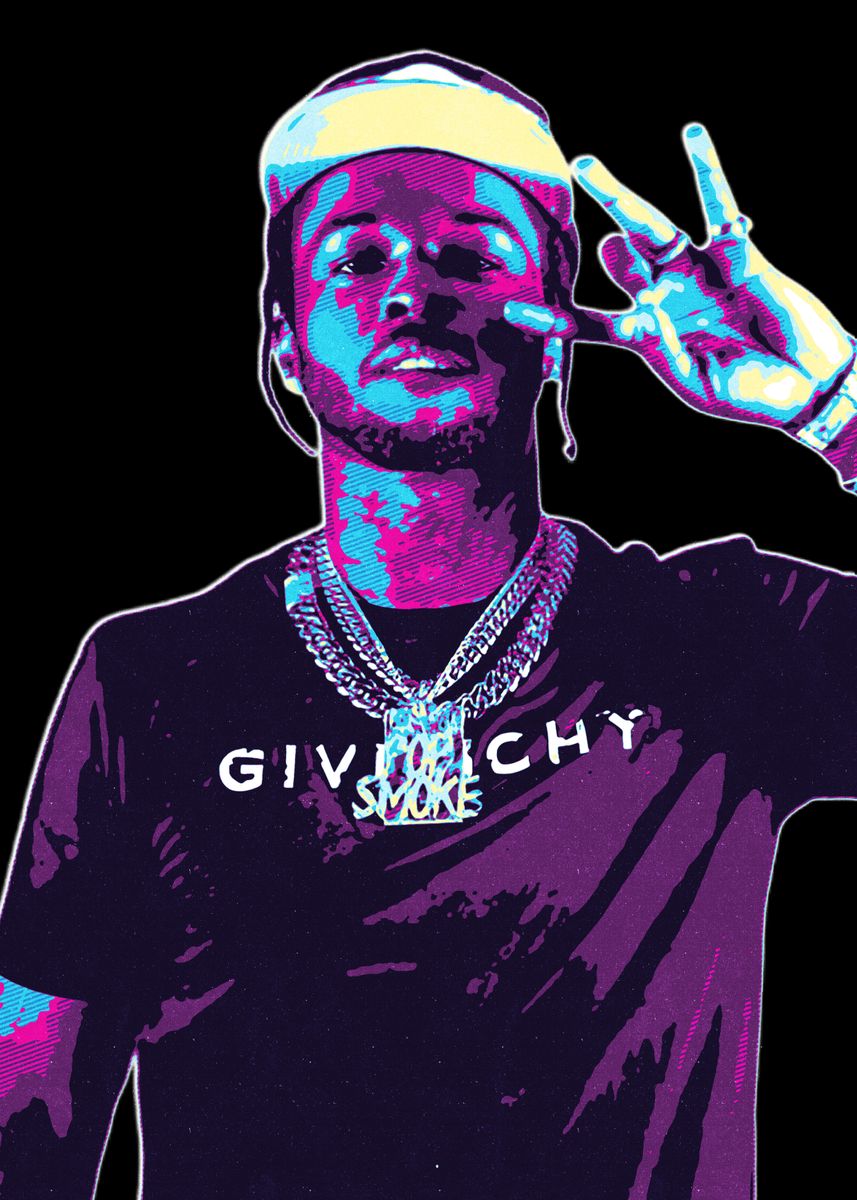 'Pop Smoke Rapper Portrait' Poster, picture, metal print, paint by ...