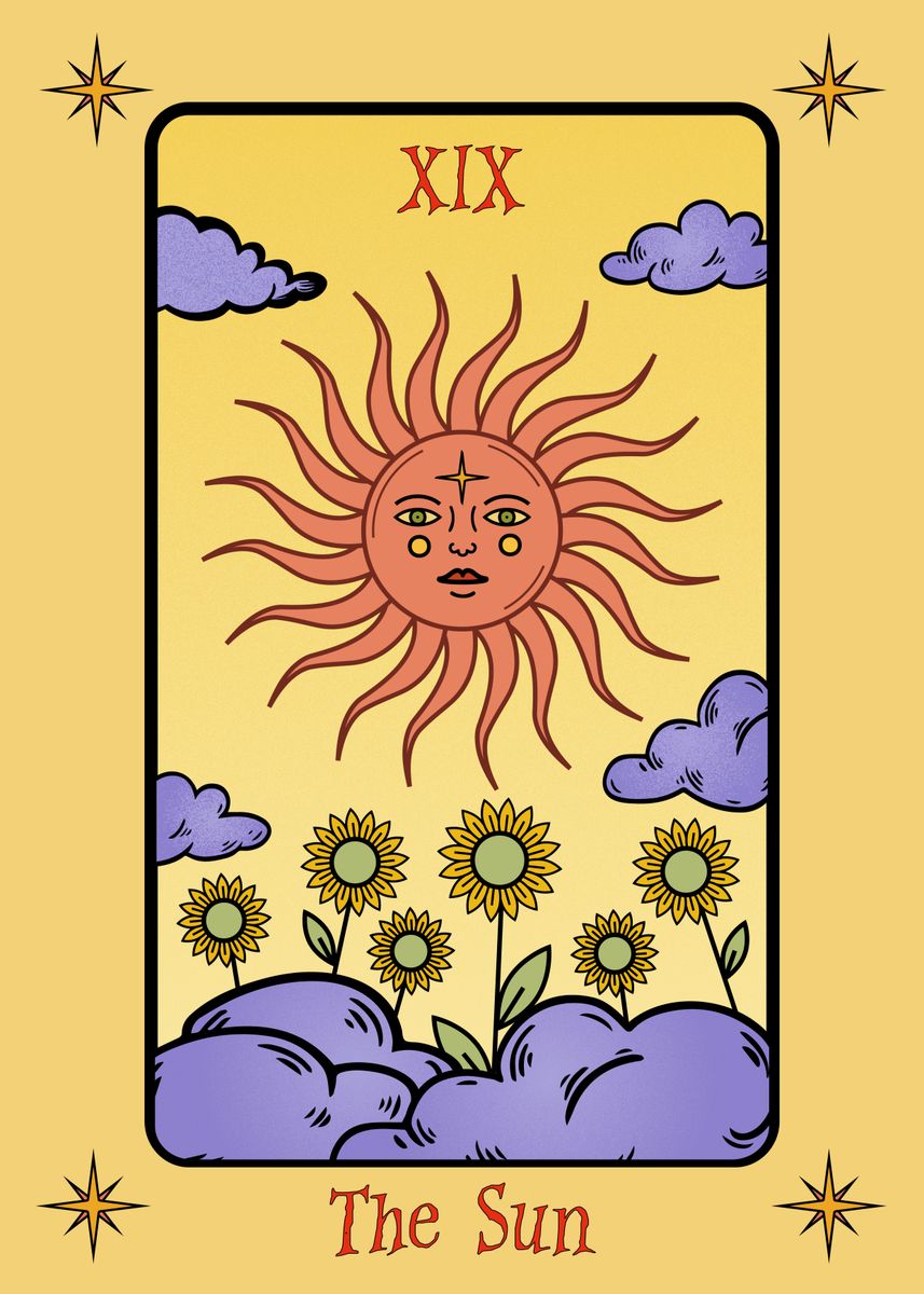 'The Sun Tarot Card' Poster, picture, metal print, paint by Naoual ...