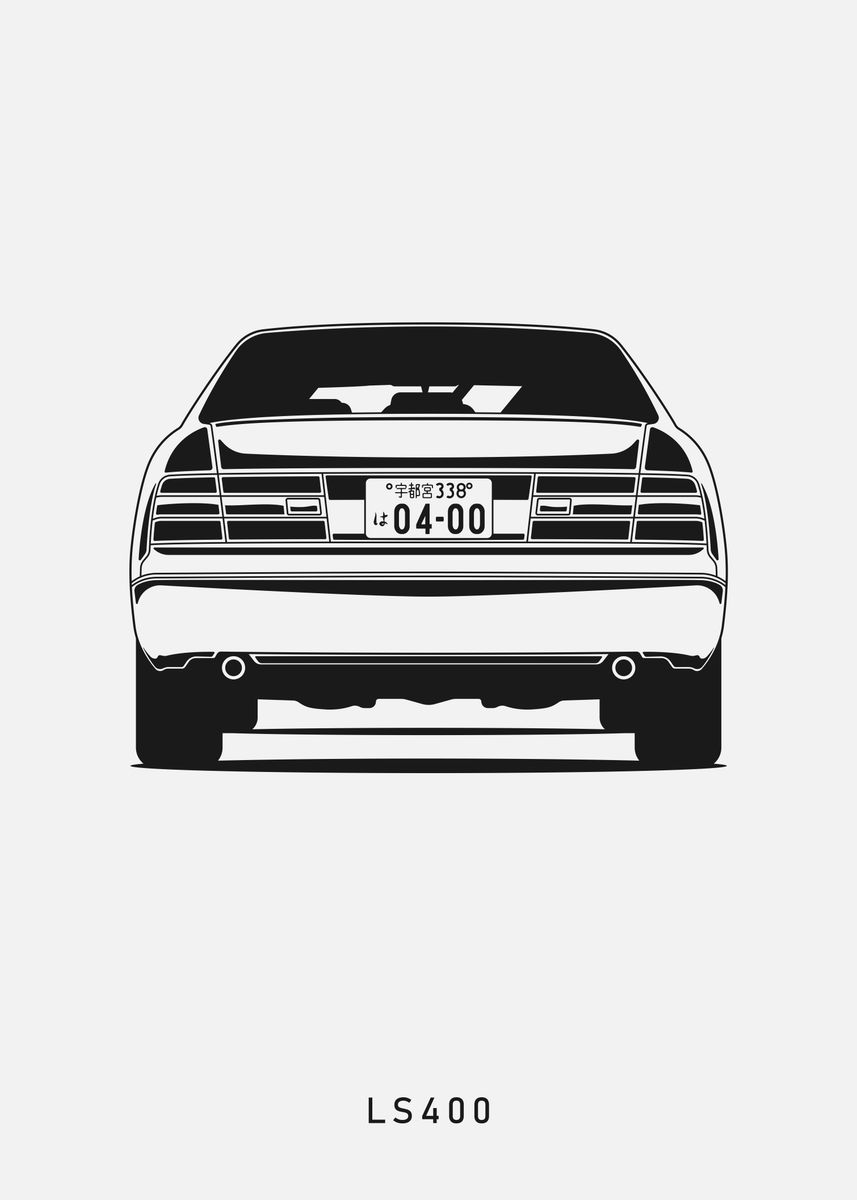 'Lexus LS400 Rear View' Poster, picture, metal print, paint by VEIN ...