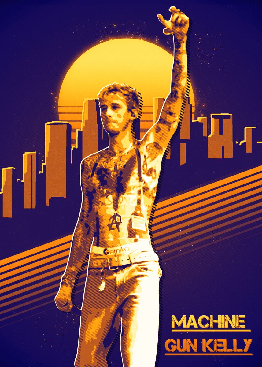'Machine Gun Kelly Poster' Poster, picture, metal print, paint by ...