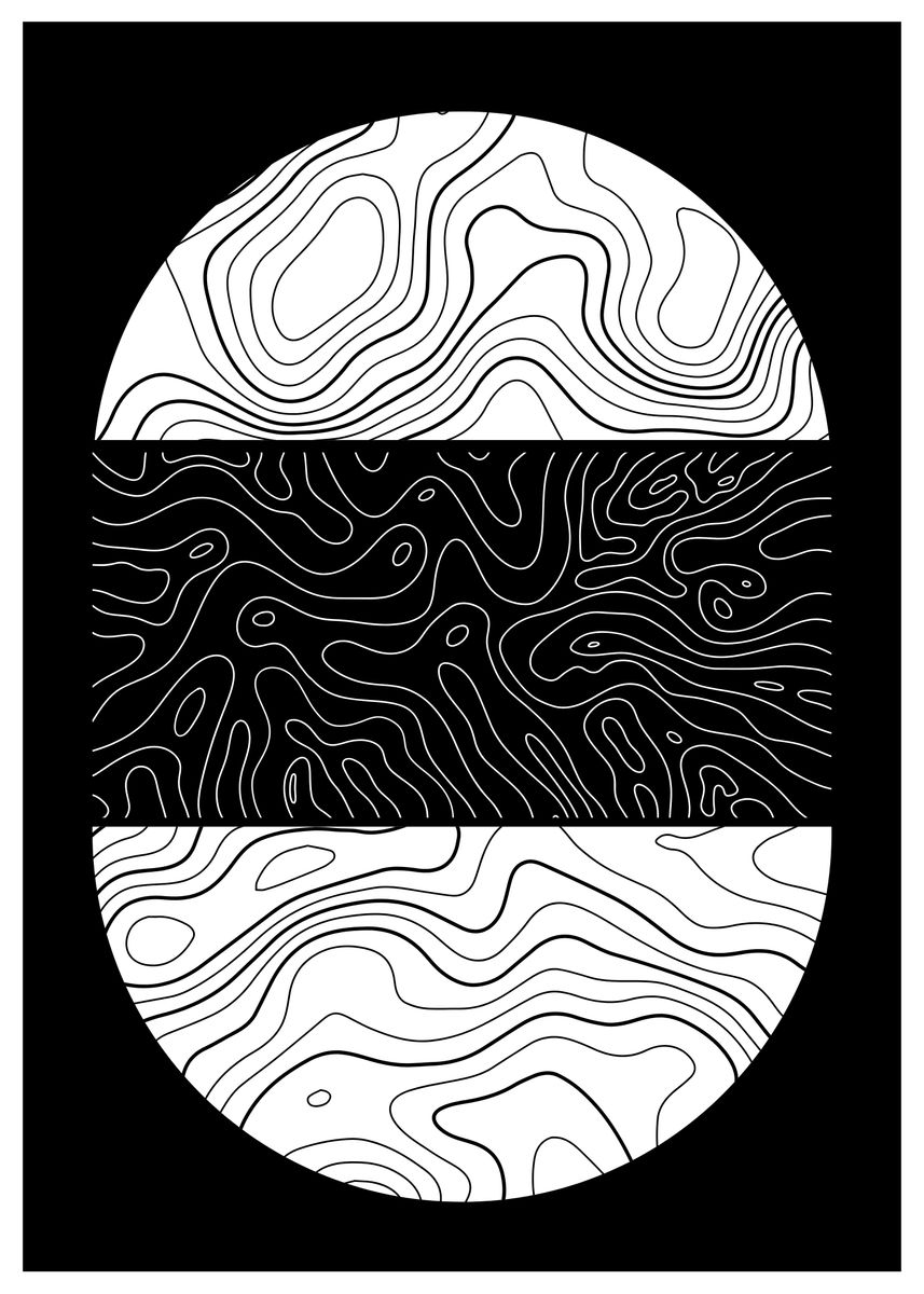 'Abstract Topographic Pattern' Poster, picture, metal print, paint by ...