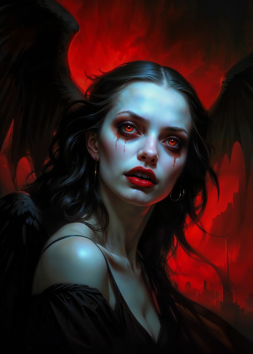 'Demonic Lilith' Poster, picture, metal print, paint by Alice White ...