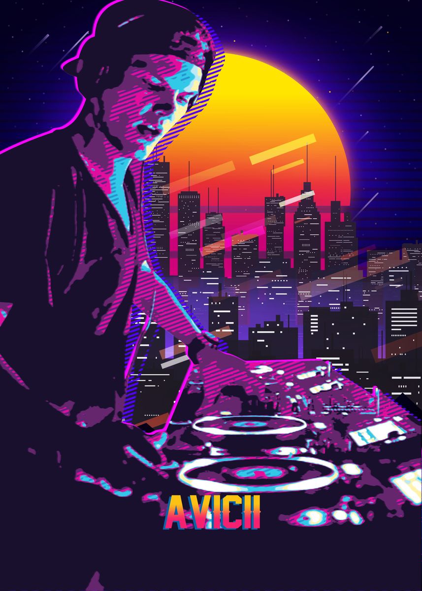 'Retro DJ Poster' Poster, picture, metal print, paint by Metal Edge ...