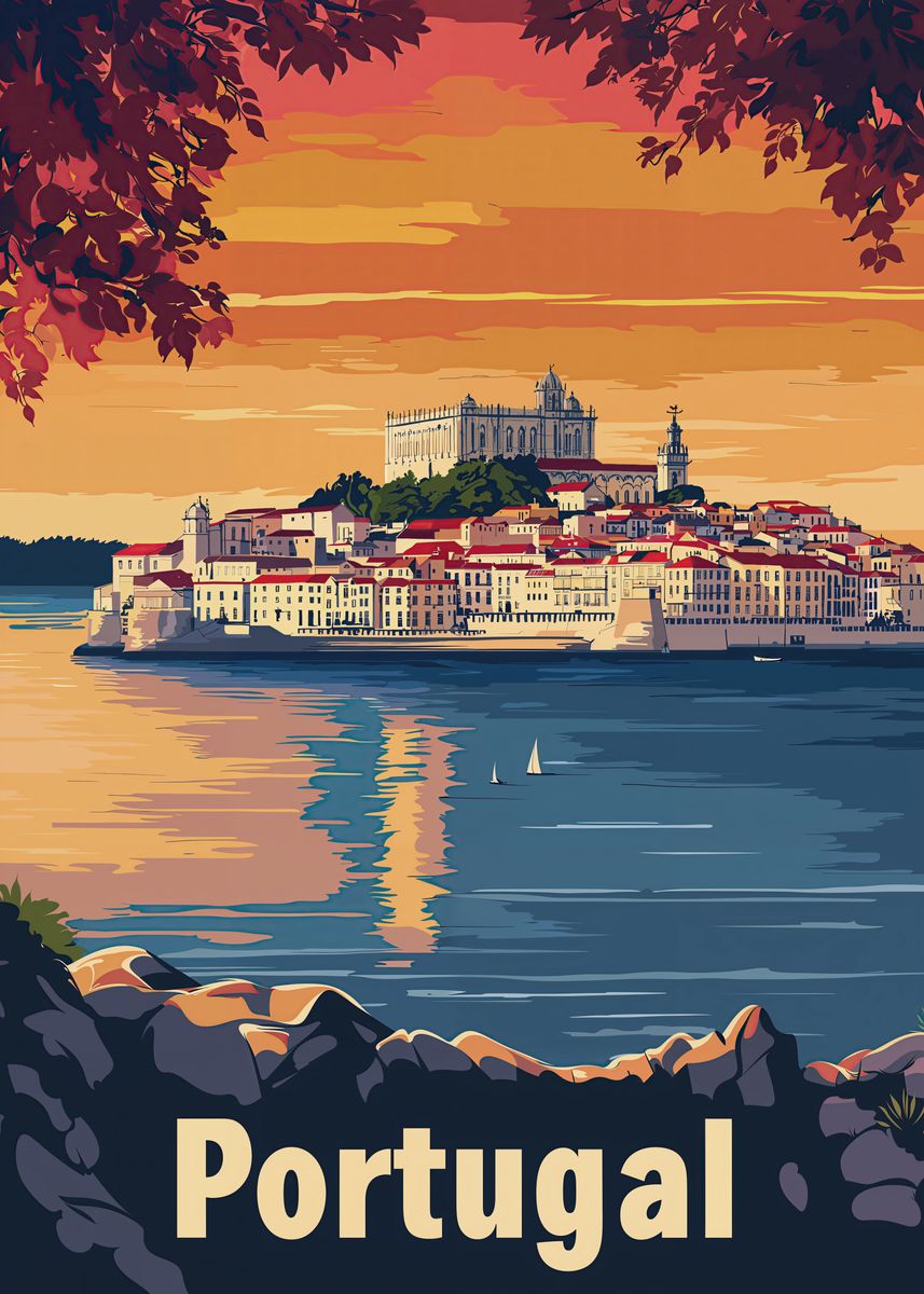 'Portugal Travel Poster' Poster, picture, metal print, paint by ...