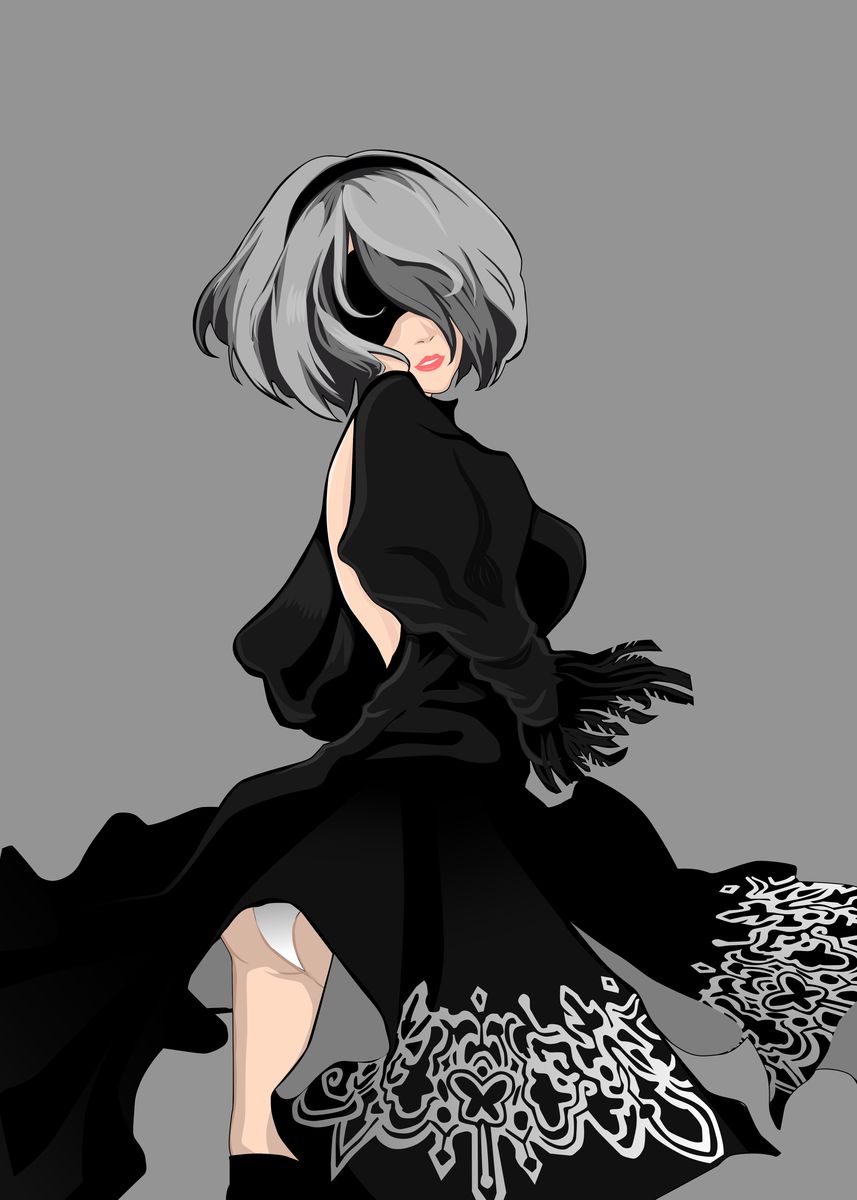'2B Nier Automata Anime Art' Poster, picture, metal print, paint by ...