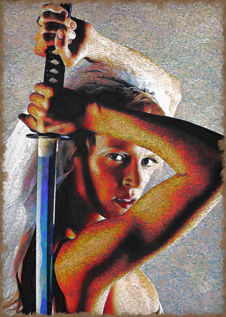 'Samurai Woman with Katana' Poster, picture, metal print, paint by ...