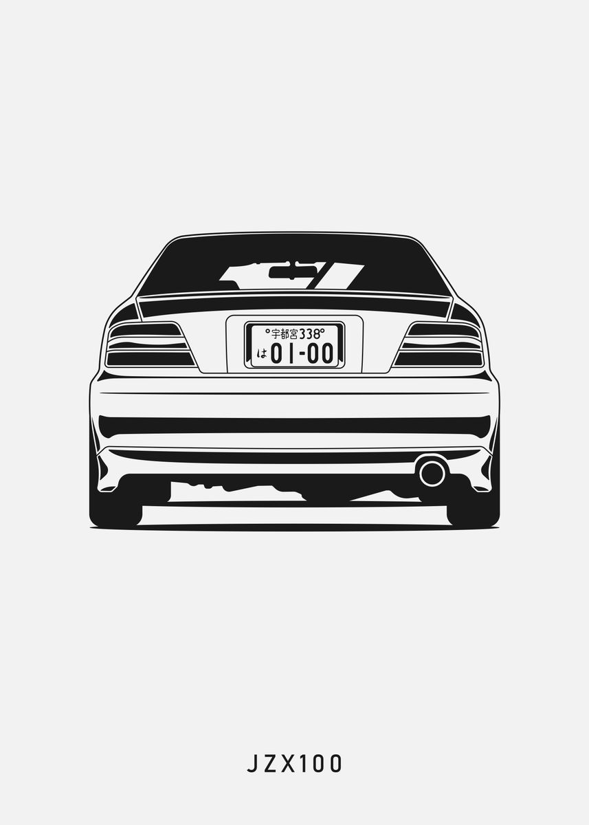 'Chaser JZX100 Rear View' Poster, picture, metal print, paint by VEIN ...