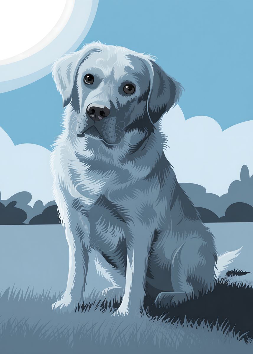 'White Labrador Retriever' Poster, picture, metal print, paint by ...