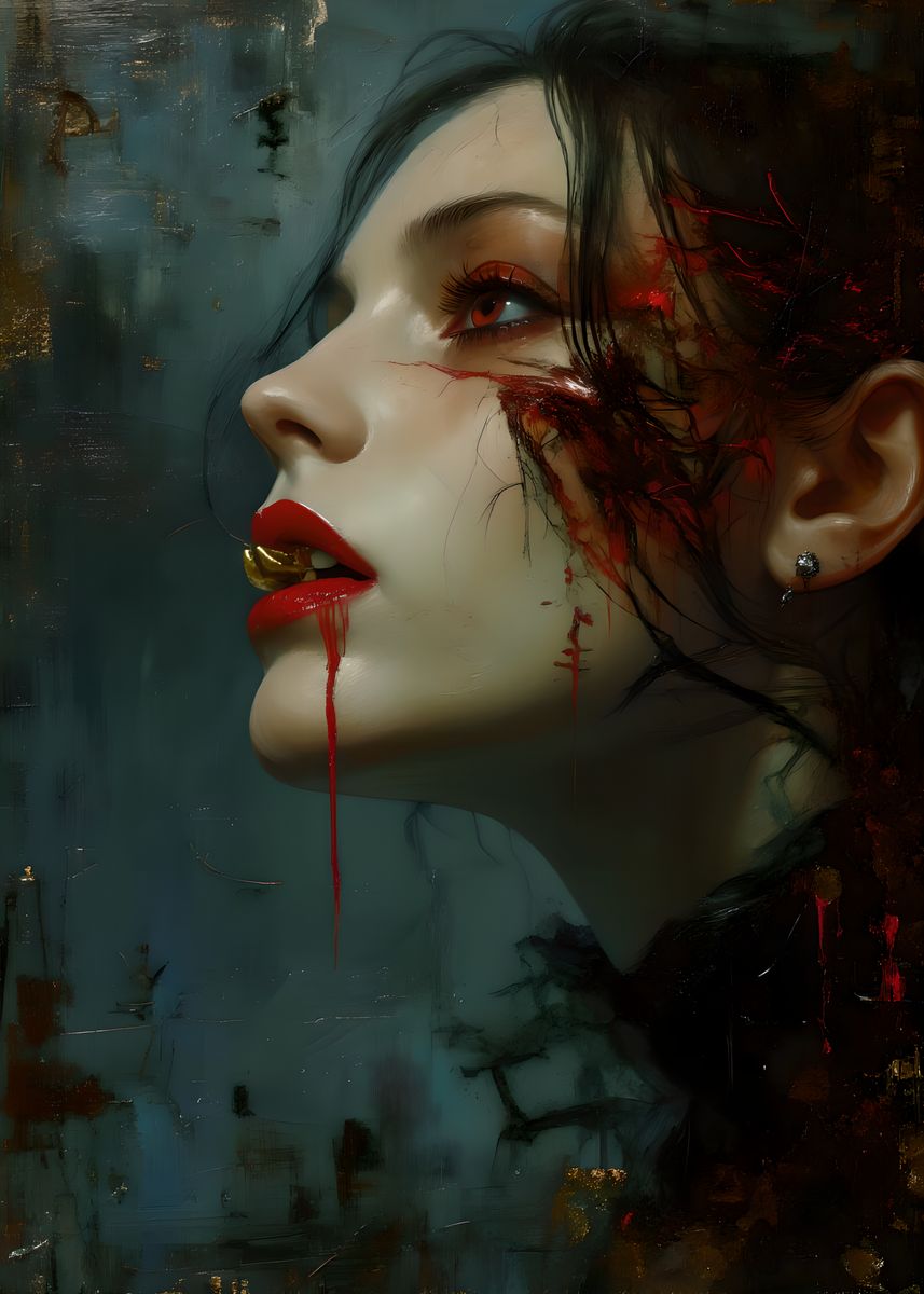 'Bloody Portrait' Poster, picture, metal print, paint by Krzysztof ...