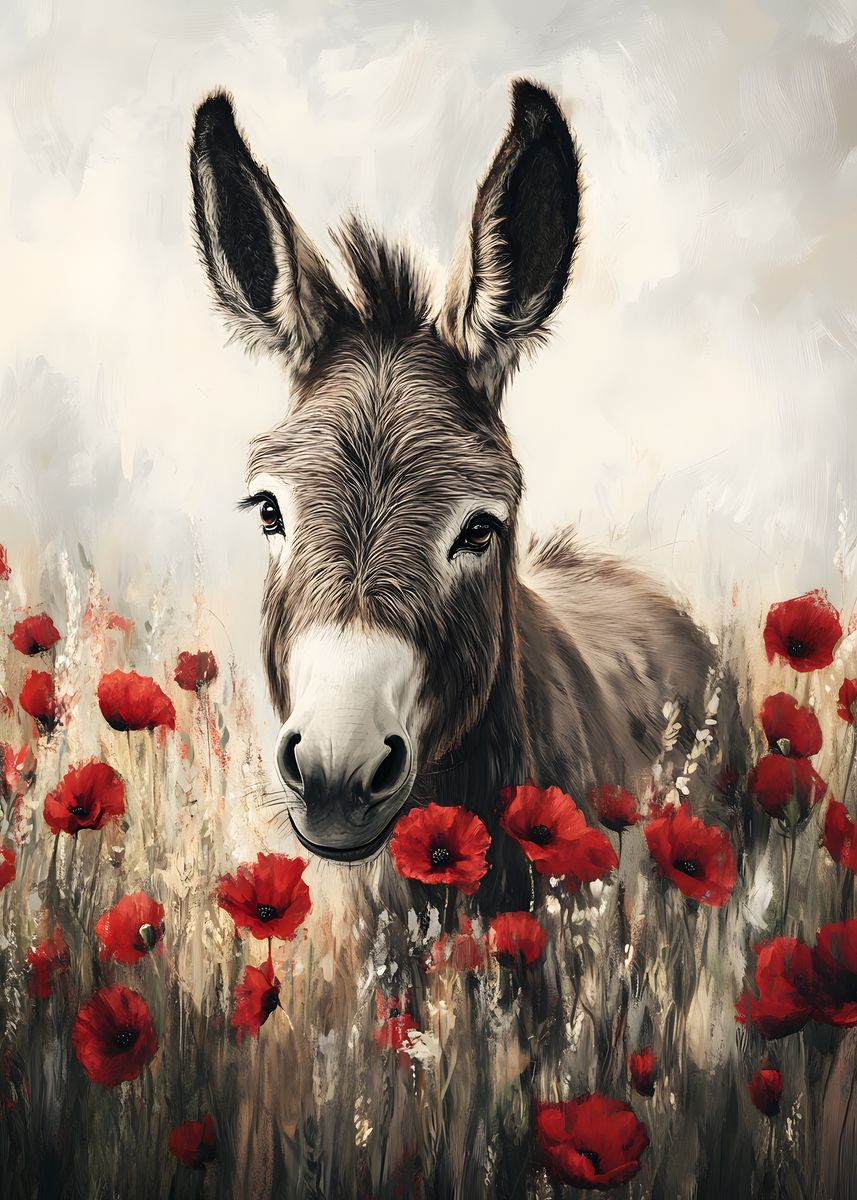 'Beautiful donkey' Poster, picture, metal print, paint by Artfulplay ...