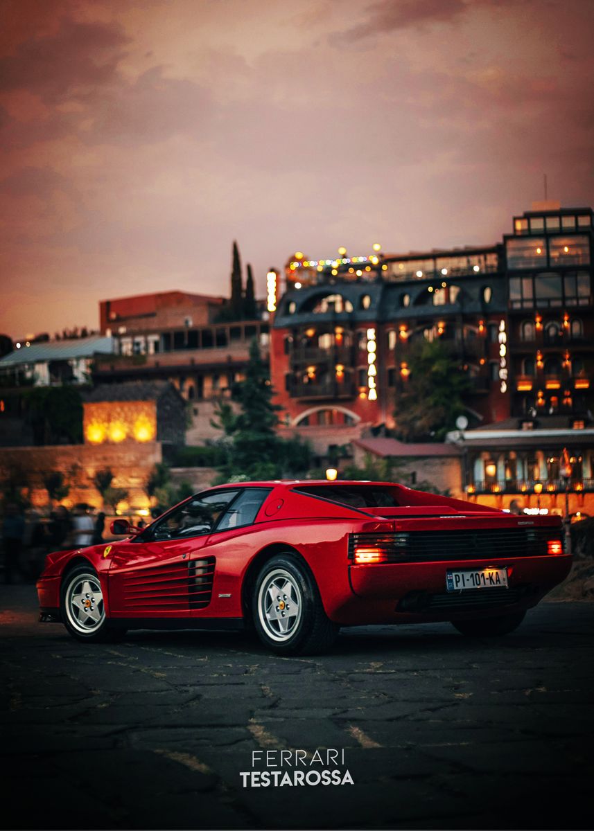 'Ferrari Testarossa' Poster, picture, metal print, paint by Mehdi ...