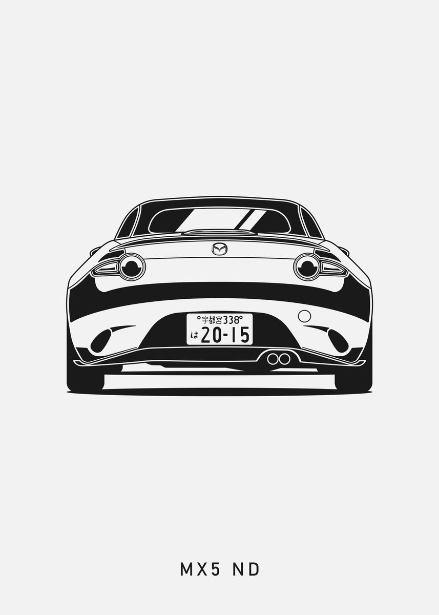 'MX-5 ND Rear View' Poster, picture, metal print, paint by VEIN graphic ...