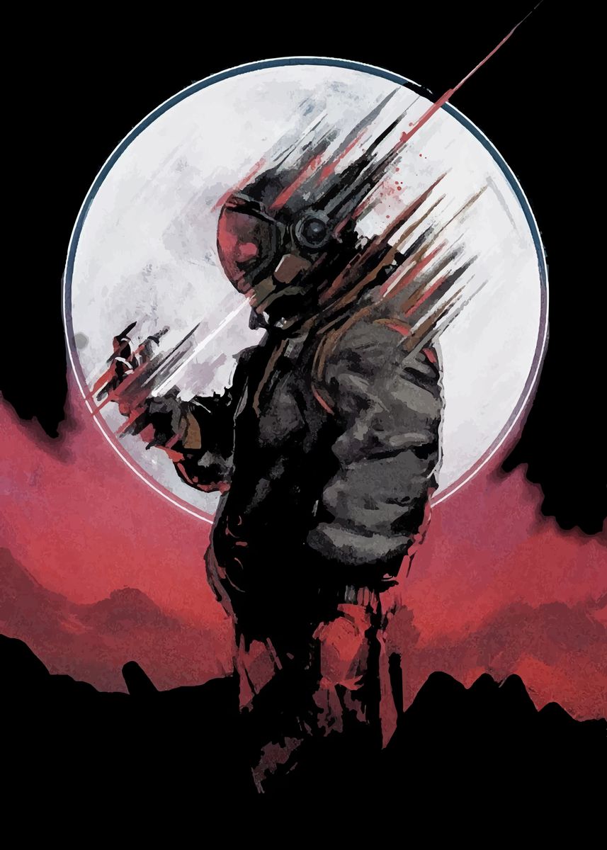 'Spaceman in Red' Poster, picture, metal print, paint by kapten wowok ...