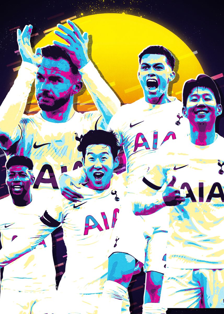 'Tottenham Hotspur Players Celebration' Poster, picture, metal print ...