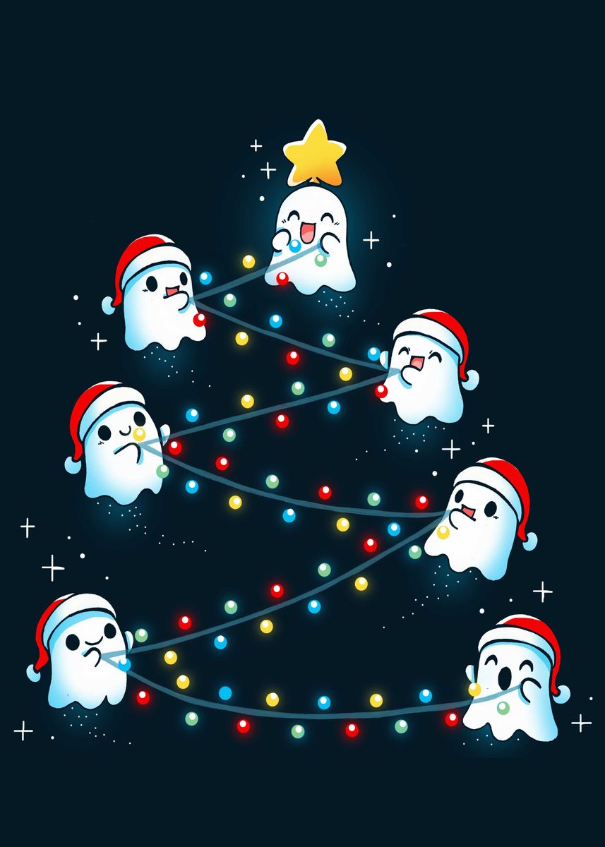 'Ghostly Christmas Tree' Poster, picture, metal print, paint by ...