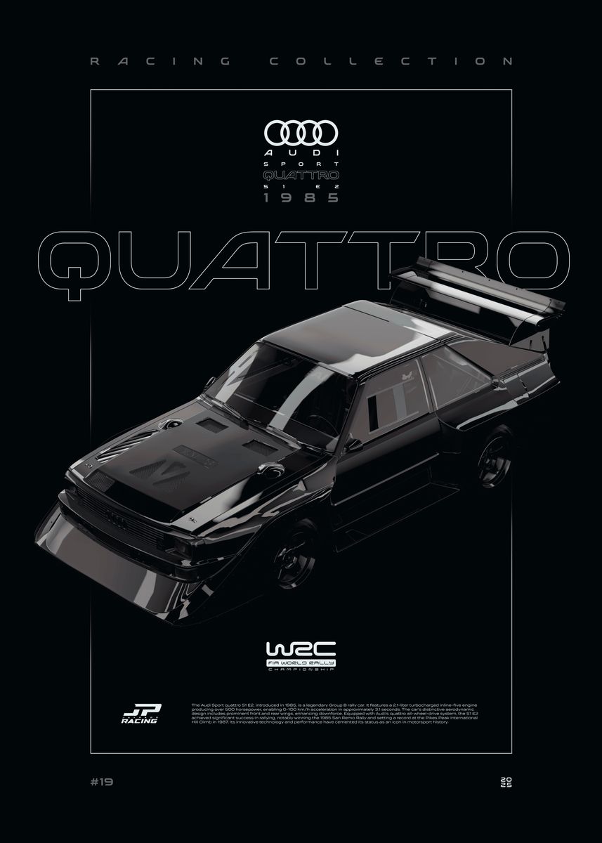 'Audi Sport Quattro S1 E2 1985' Poster, picture, metal print, paint by ...