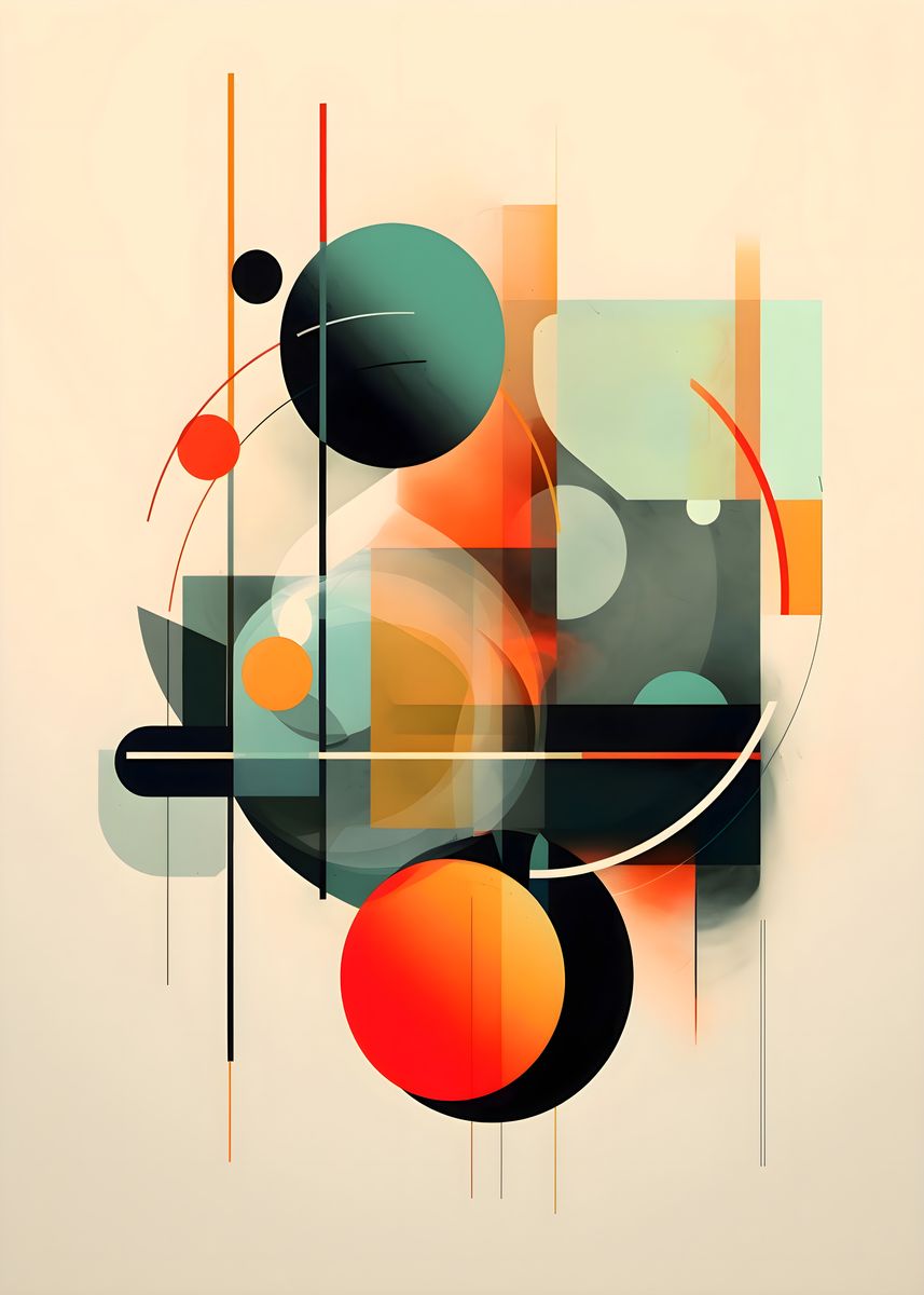 'Abstract Geometric Art' Poster, picture, metal print, paint by Zanoozi ...