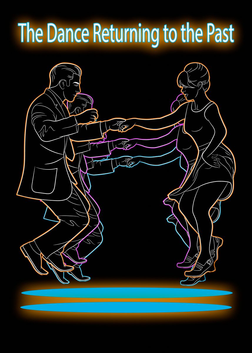 'Neon Dance Retro' Poster, picture, metal print, paint by Luciano Fiore ...
