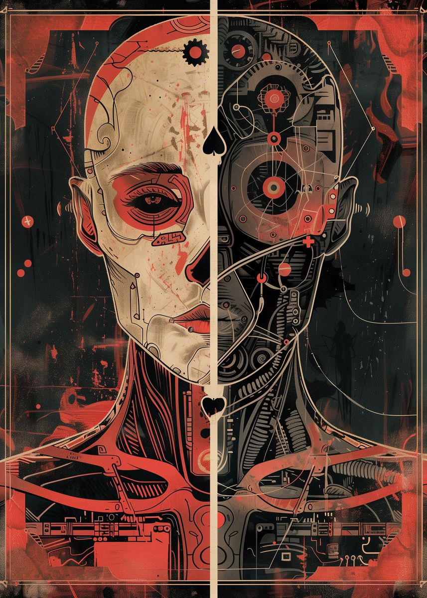 'Cyberpunk Mechatronic Robot' Poster, picture, metal print, paint by ...