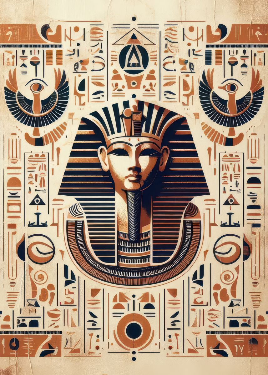 'Egyptian Pharaoh Art Print' Poster, picture, metal print, paint by ...