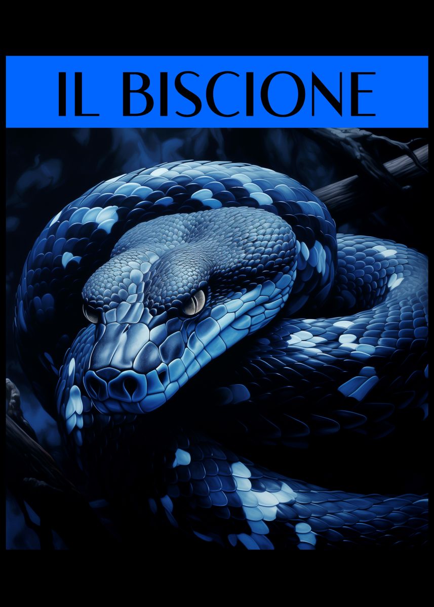 'Il Biscione Blue Snake' Poster, picture, metal print, paint by ...