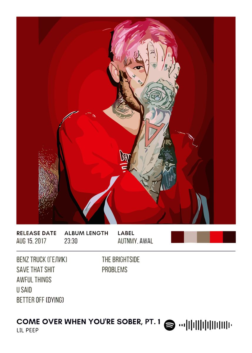 'Lil Peep Album Cover' Poster, picture, metal print, paint by Zalem ...