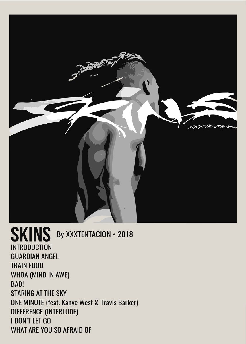 'XXXTENTACION Skins Album Cover' Poster, picture, metal print, paint by ...